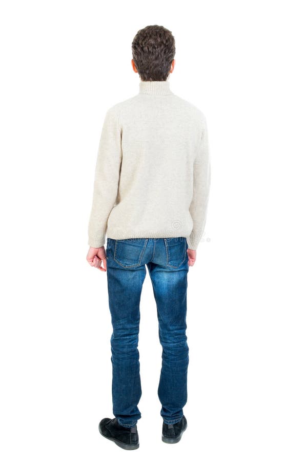 Back View of Man . Standing Young Guy. Stock Image - Image of portrait ...