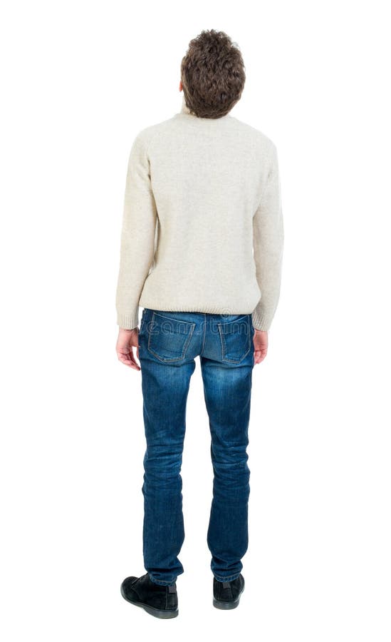 Back View of Man . Standing Young Guy. Stock Image - Image of modern ...
