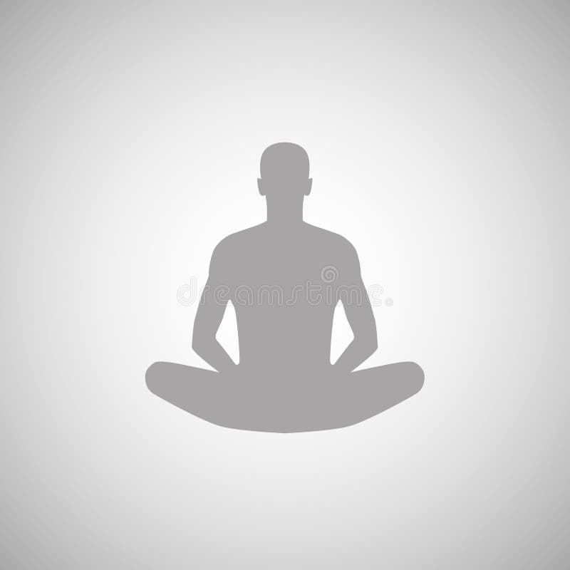 Back View of Man Who Meditating. Vector Stock Vector - Illustration of ...
