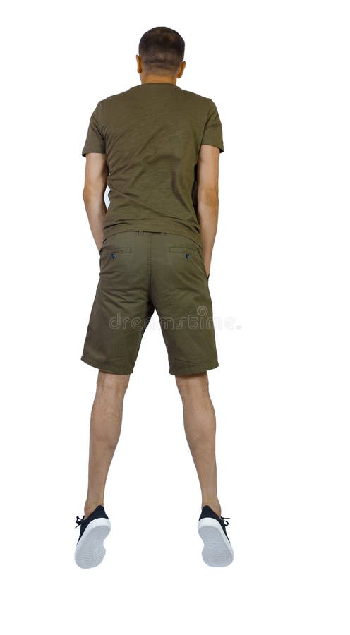 Back View of Man in Zero Gravity or a Fall. Guy is Flying Stock Photo ...