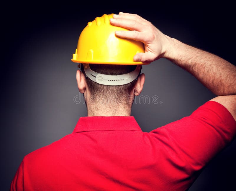 Back view of manual worker stock image. Image of casual - 52183433