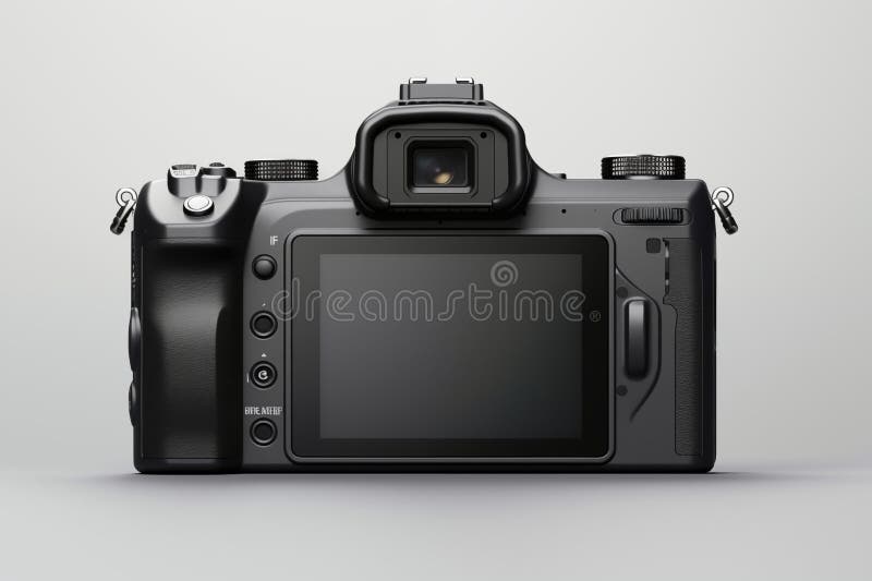 Back View of Modern Digital Camera with LCD Screen and Buttons Visible ...