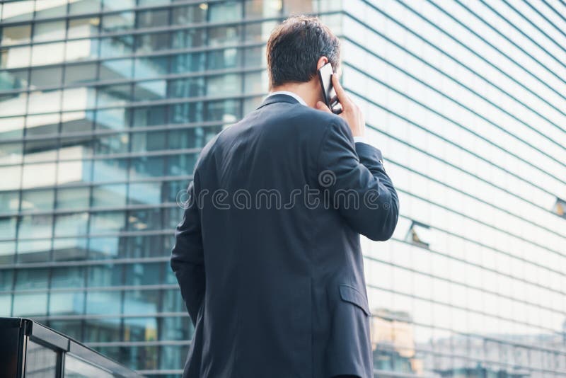 339 Man Office Talking Phone Back View Stock Photos - Free & Royalty ...