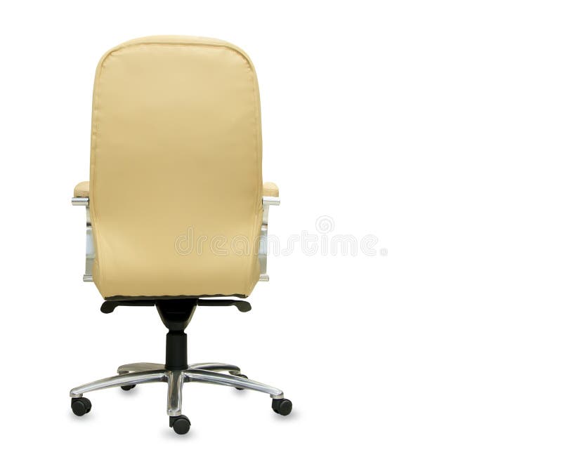 Back View of Modern Office Chair from Beige Leather Stock Photo - Image ...