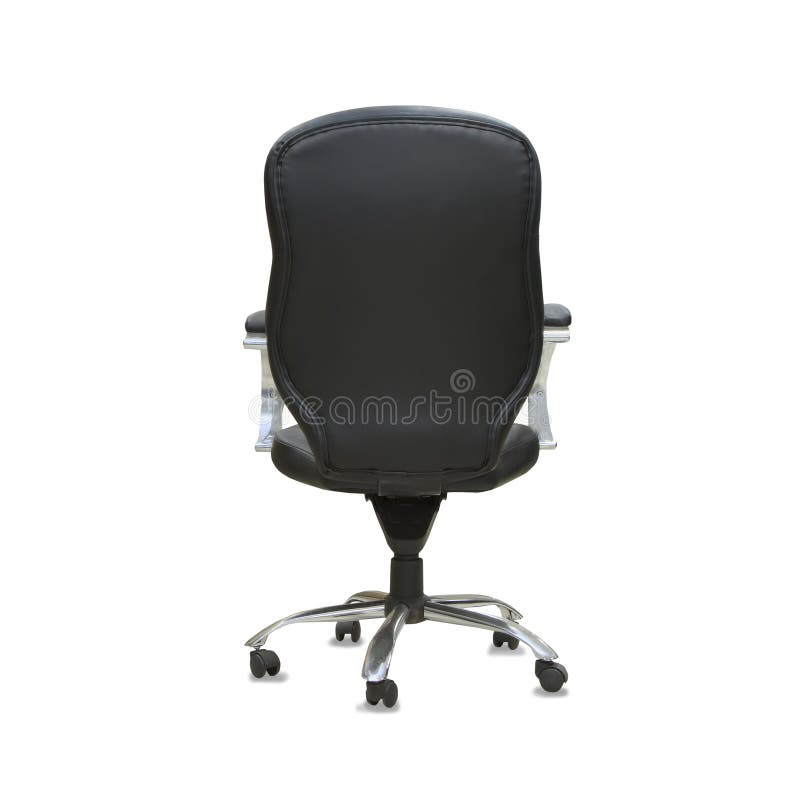 Back View of Modern Office Chair from Black Leather. Stock Photo ...