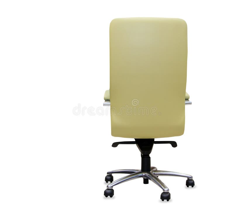 Back View of Modern Office Chair from Black Leather Stock Image - Image ...