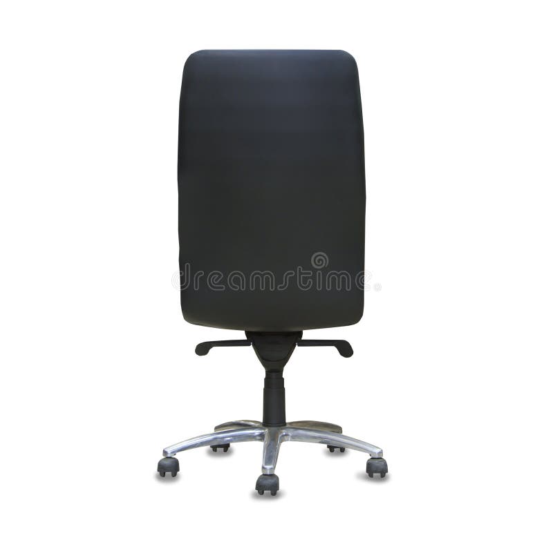 Back View of Modern Office Chair from Black Leather. Stock Photo ...