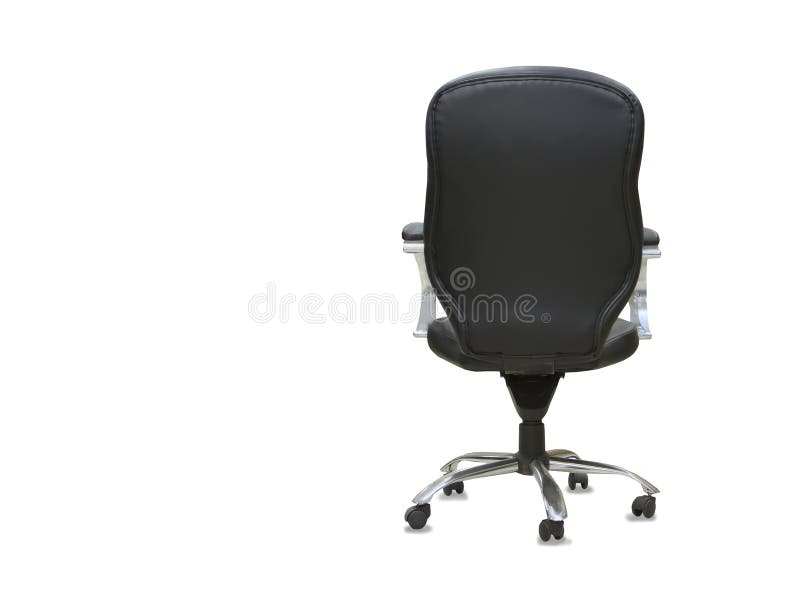 Back View of Modern Office Chair from Black Leather Stock Photo - Image ...