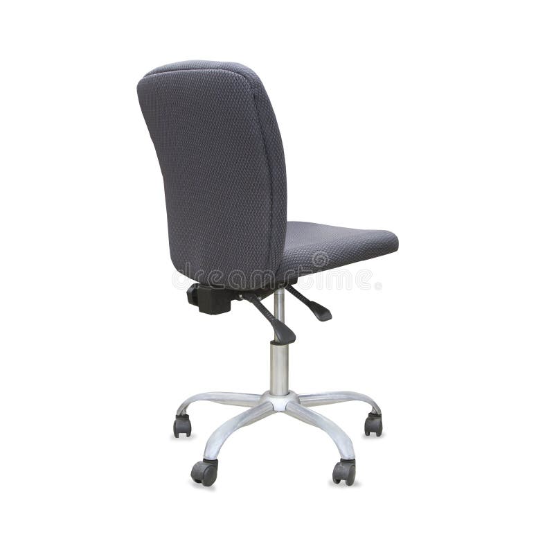 Back View of Modern Office Chair from Gray Cloth. Stock Image - Image ...