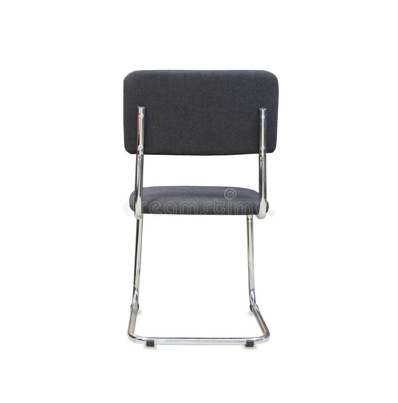 Back View of Modern Office Chair from Gray Cloth. Stock Photo - Image ...