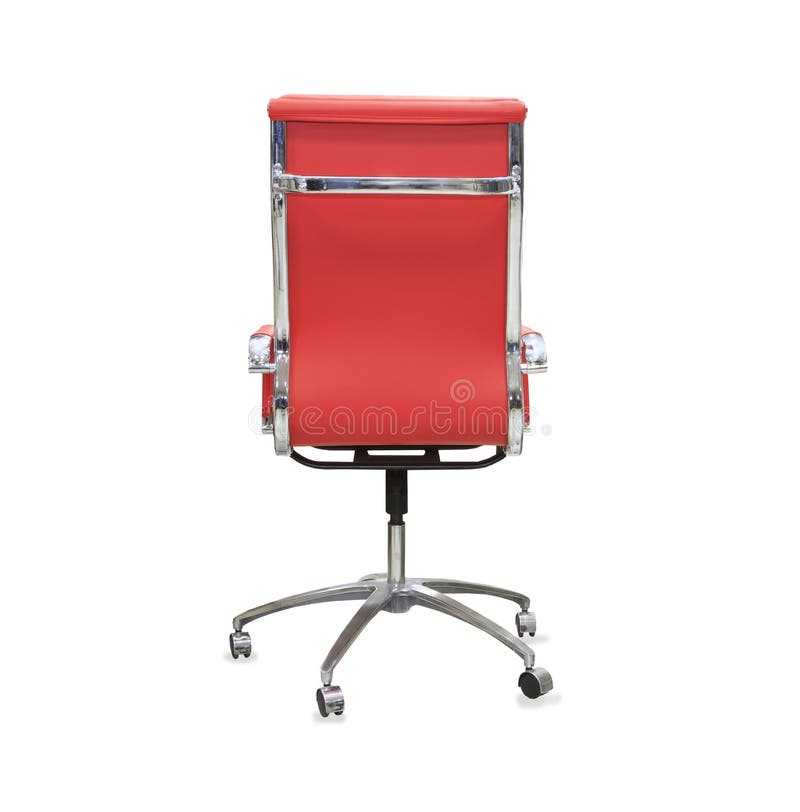 Back View of Modern Office Chair from Red Leather. Stock Image - Image ...