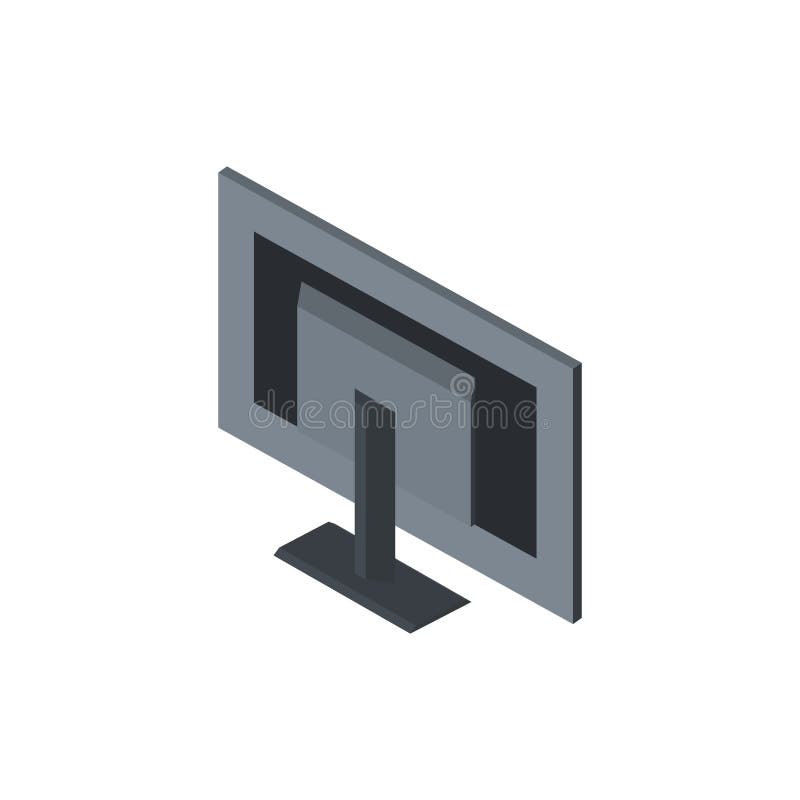 Back View Monitor Technology Hardware Device Computer Isometric Stock ...