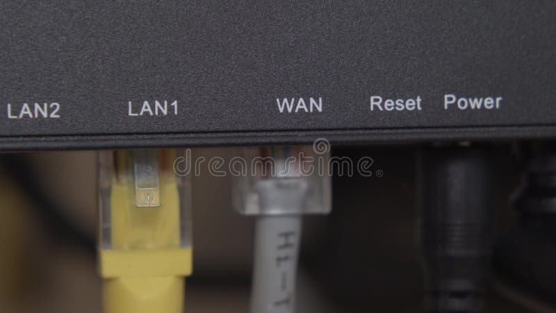 Back View of Router with Connected LAN Cables Stock Video - Video of ...