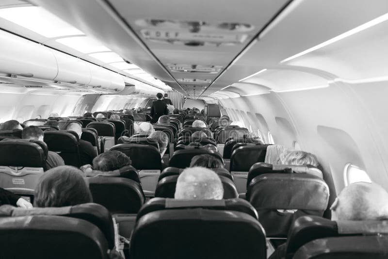 Back View of Passengers on Chairs Inside Aircraft Editorial Image ...