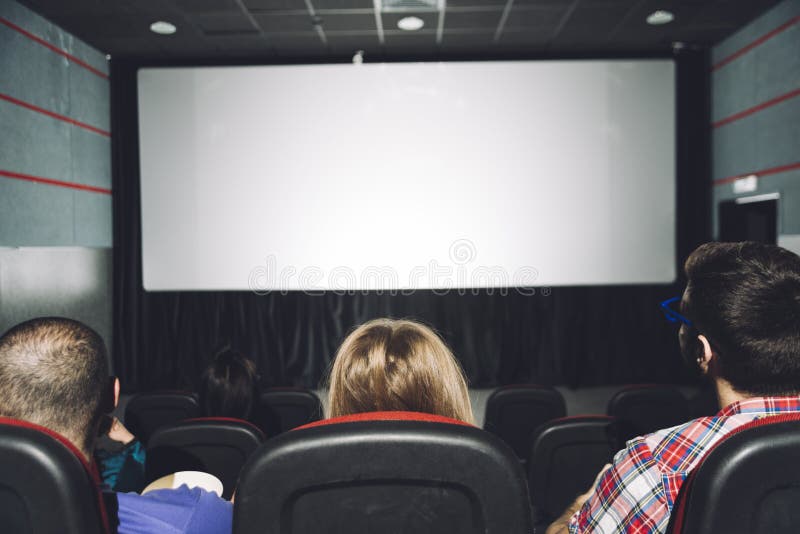 Back View People Looking Cinema Screen. High Quality Photo Stock Photo ...