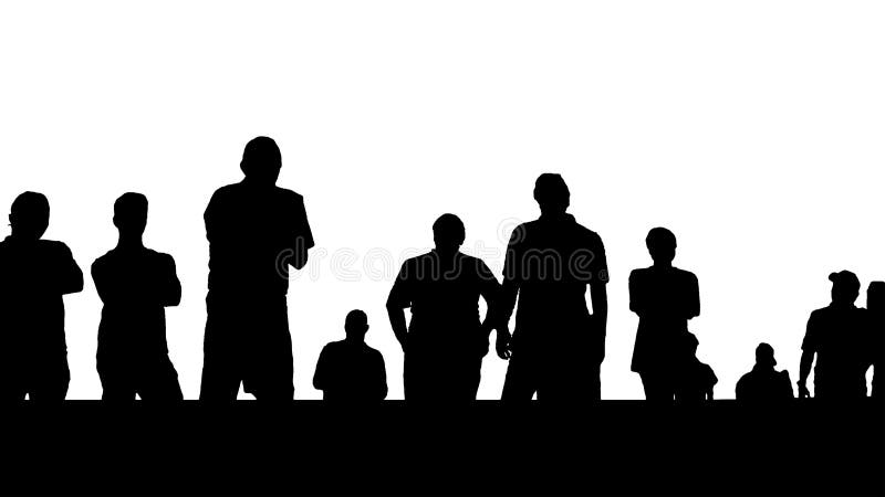Back View People Silhouette Isolated Drawing Stock Illustration ...