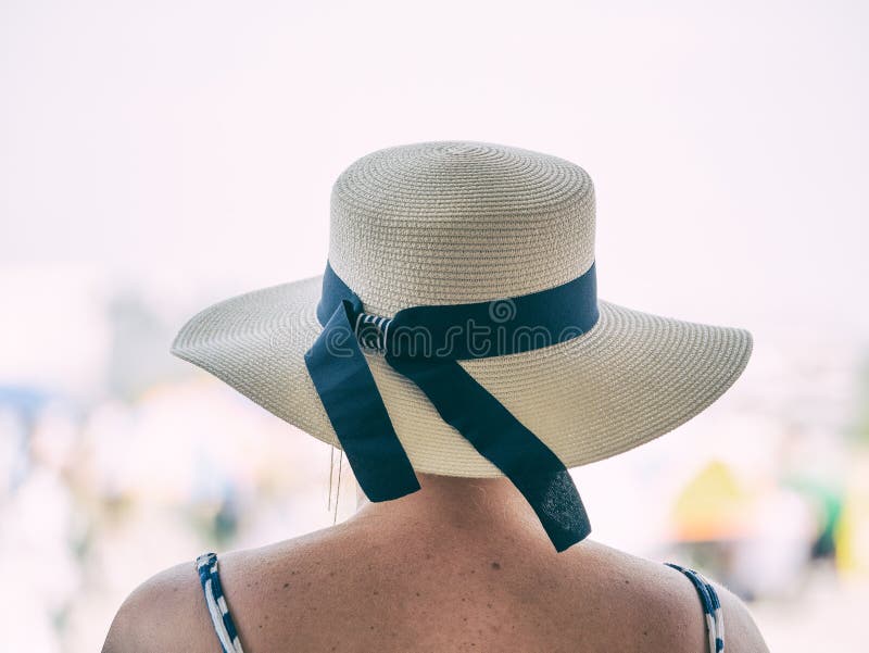 Back View Picture of a Woman Wearing a Elegant Hat Stock Photo - Image ...