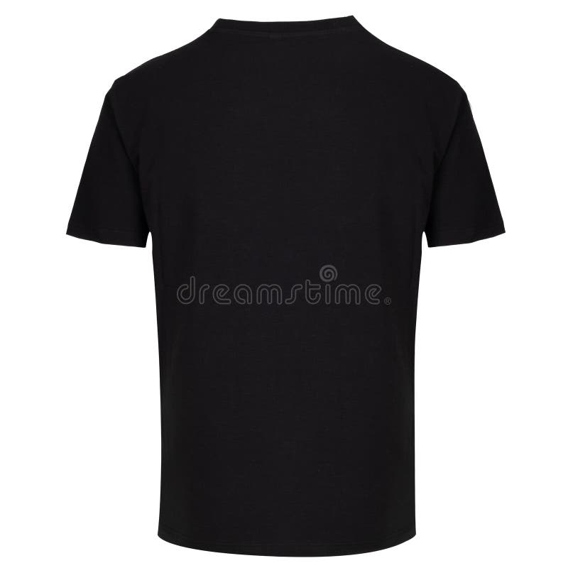 Back View of Plain Black T-shirt Stock Image - Image of clothing ...