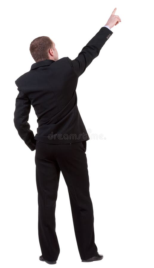 Back View of Pointing Business Man. Stock Image - Image of backside ...