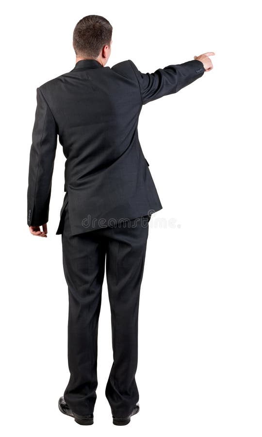 Back View of Pointing Business Man. Stock Image - Image of posing ...