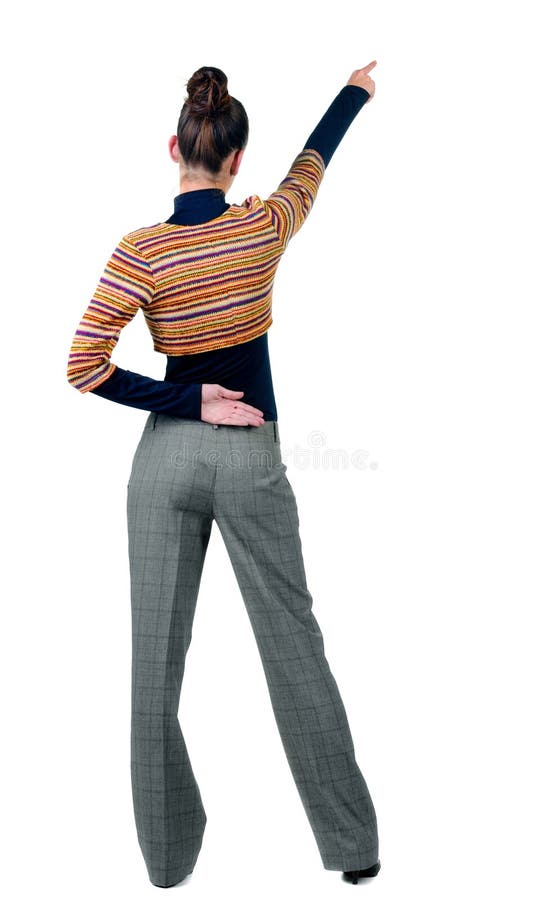 Back View of Pointing Business Woman. Stock Photo - Image of human ...