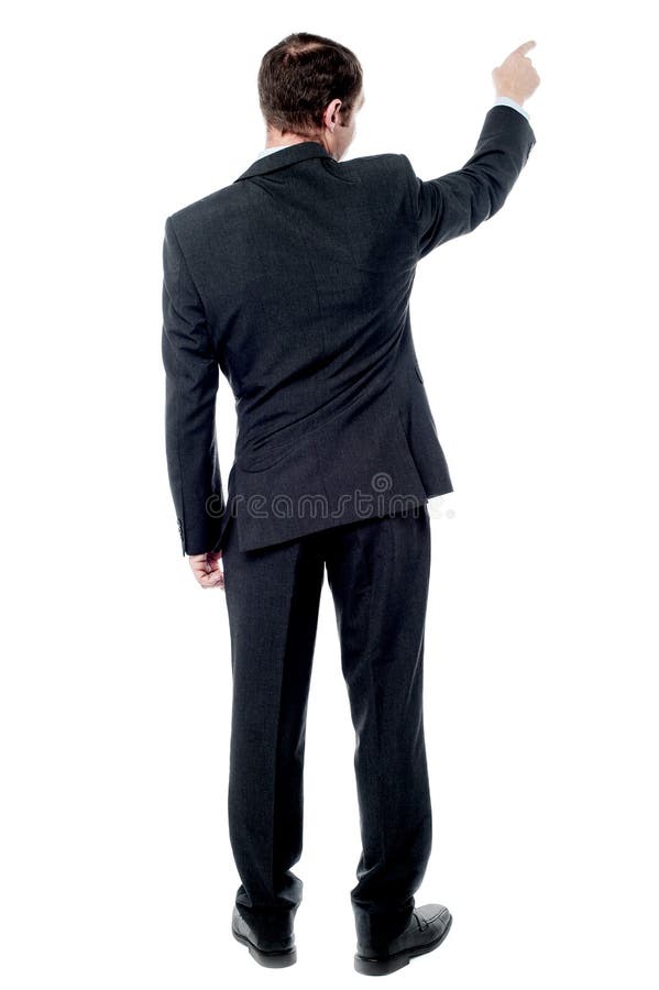 Back View of Pointing Businessman Stock Image - Image of model ...