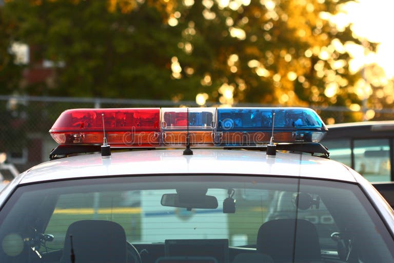 Back view police siren stock photo. Image of traffic, jail - 6096158