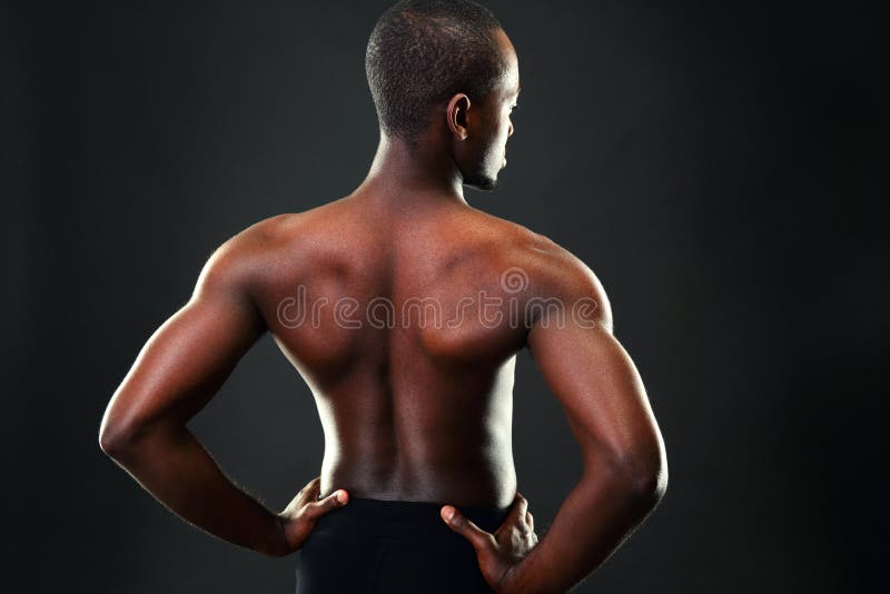 Back View Portrait of a African Man Stock Image - Image of fitness ...