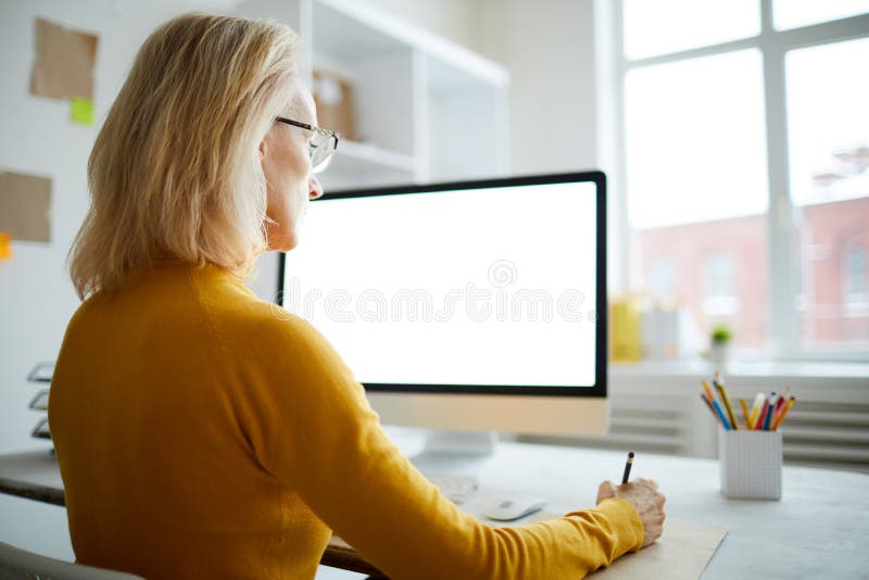 Computer with Blank Screen stock photo. Image of computer - 139328058