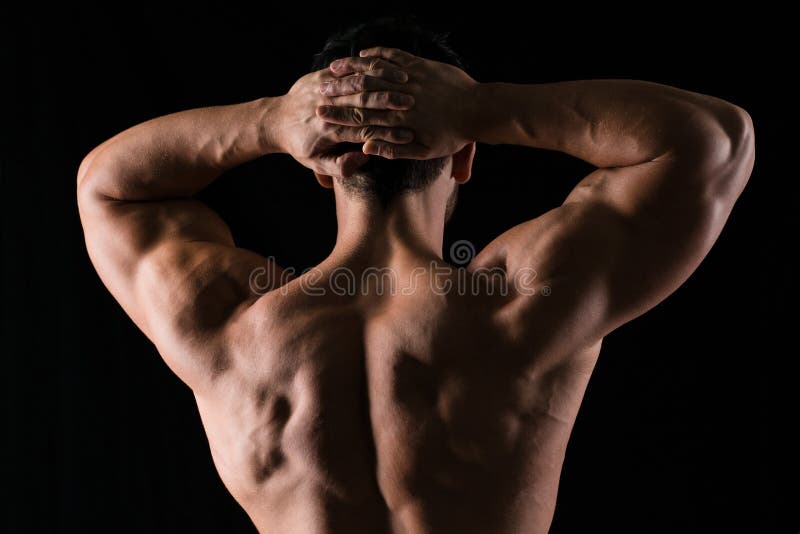 Back View Portrait of a Muscular Man Stock Image - Image of muscular ...