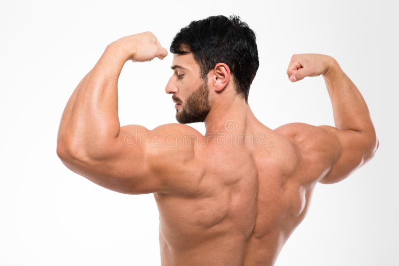 Back View Portrait of a Muscular Man Stock Photo - Image of muscular ...