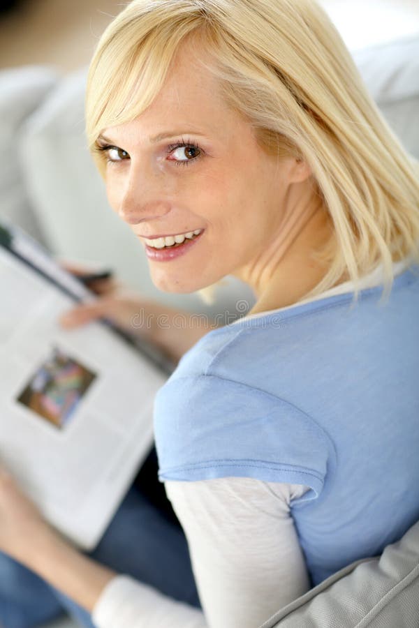 Back View of Pretty Woman Looking at Camera Stock Photo - Image of ...