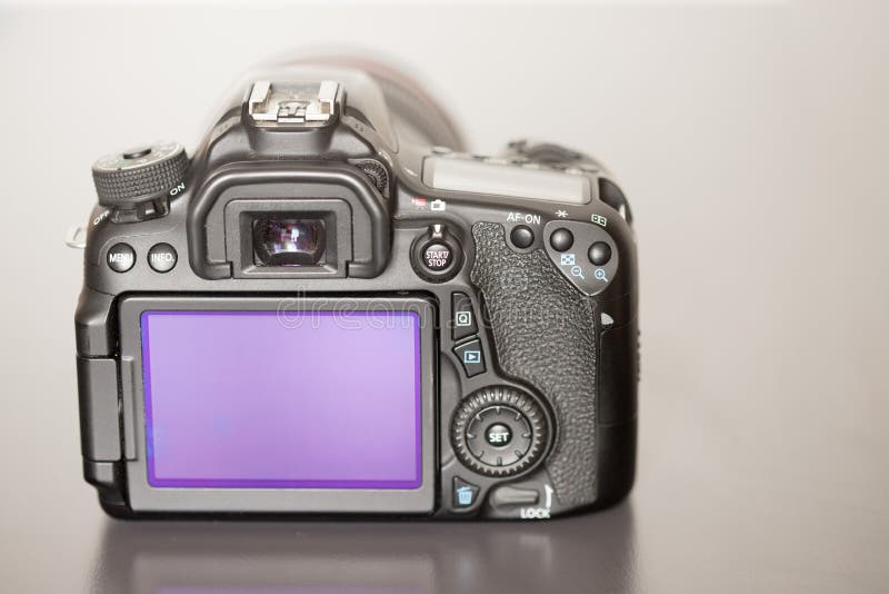 Back View of a Professional Reflex Camera with Flip Lsd Screen Stock ...