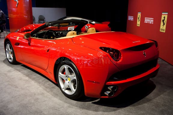 Back View of a Red Ferrari California Editorial Photography - Image of ...