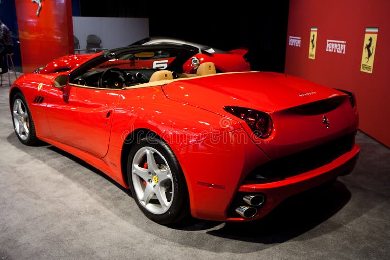 Back View of a Red Ferrari California Editorial Photography - Image of ...
