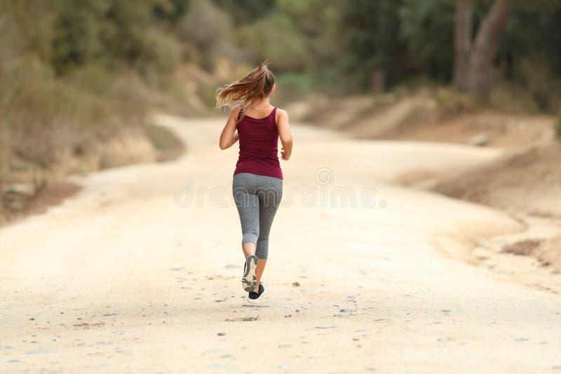 Back View of a Runner Running in the Mountain Stock Photo - Image of ...