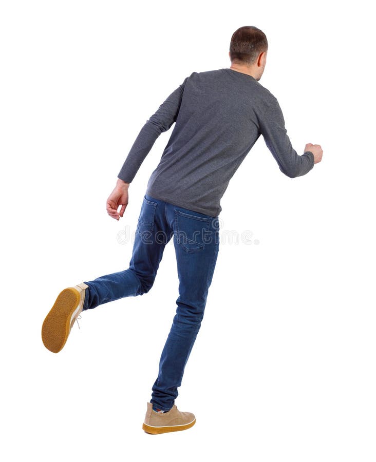 Back view of running man stock image. Image of isolated - 139125791