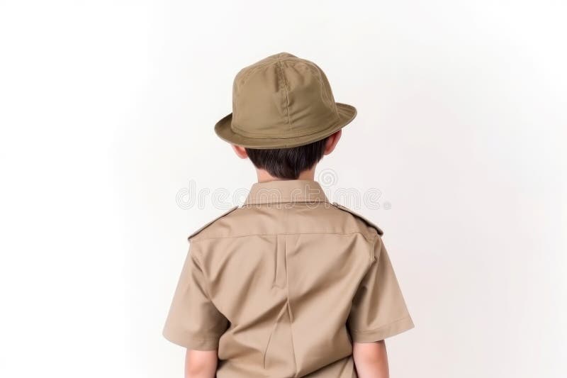 Back View of Scout Boy Travel. Generate Ai Stock Illustration ...