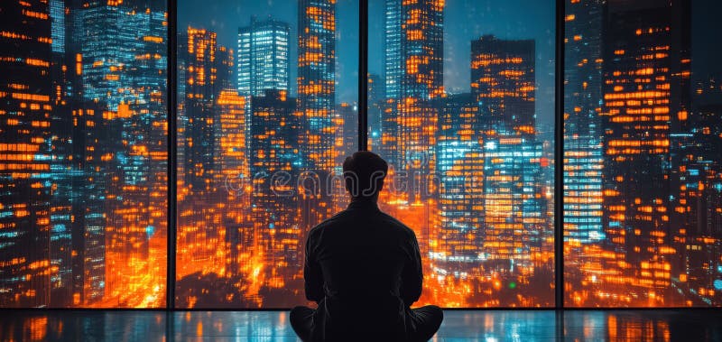 Back of View Serious Businessman Trader Analyst Stock Illustration ...