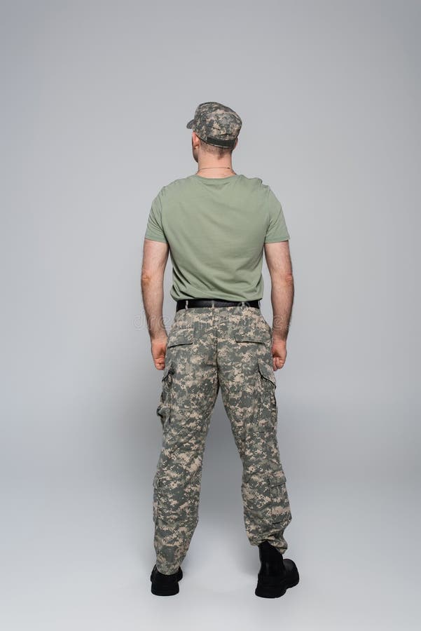 Back View of Serviceman in Military Stock Image - Image of serviceman ...