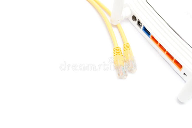 The Back View Shows the Ports of the Internet Router. Stock Photo ...