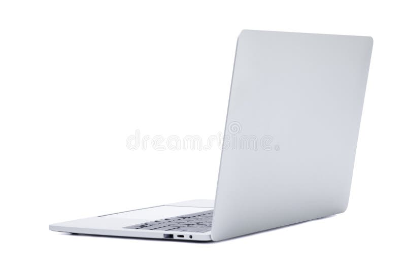 Back View of Modern Slim Design Laptop Stock Photo - Image of material ...
