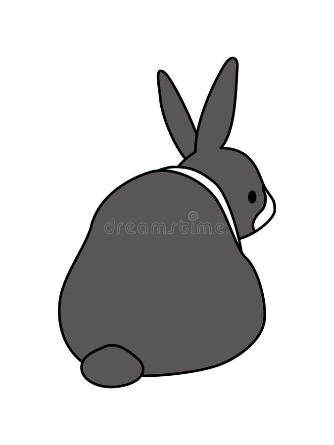 Cute Easter Bunny Rabbit Back View Stock Illustrations – 127 Cute ...
