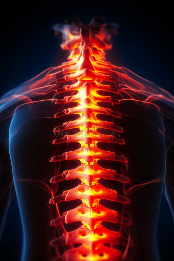 Back View of Skeleton with Highlighted Back and Neck. Generative AI ...