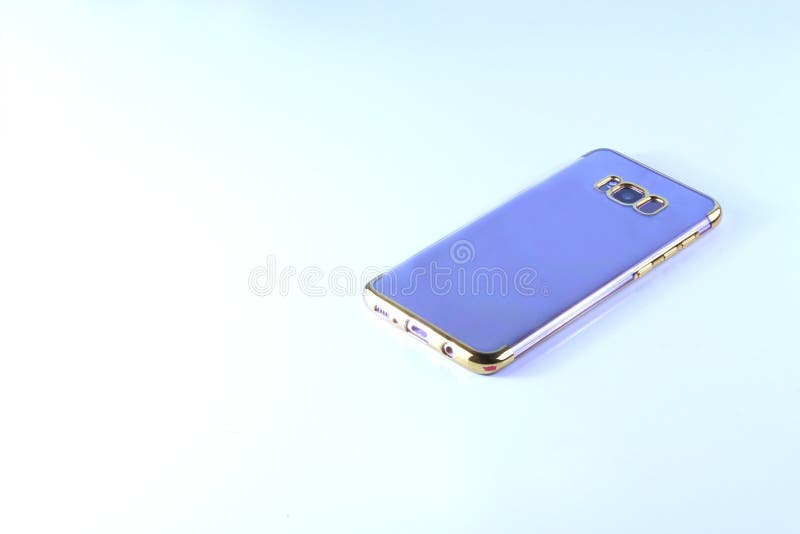 Back View Smartphone Colorful on Green White Background Stock Photo ...