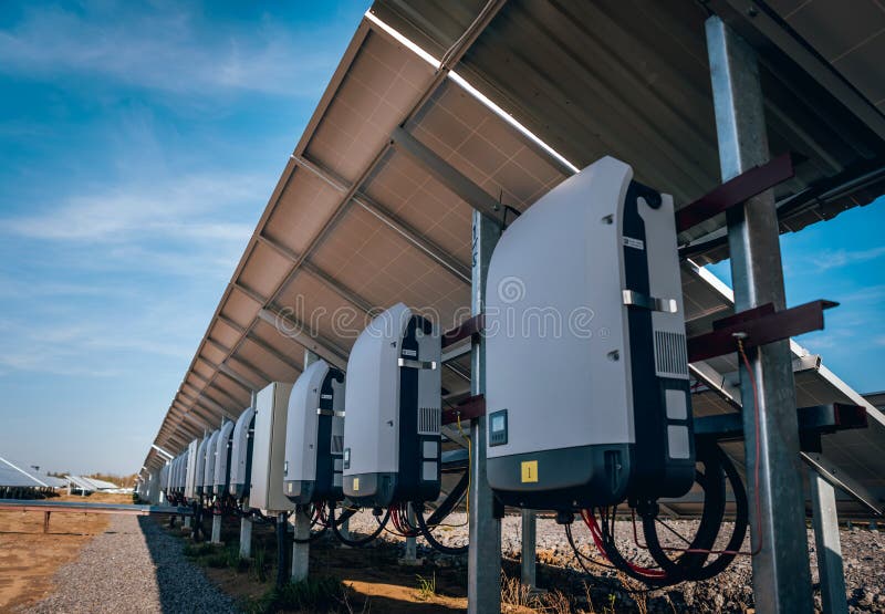 Back View of Solar Panel. Inverter To Transform Direct Current into ...