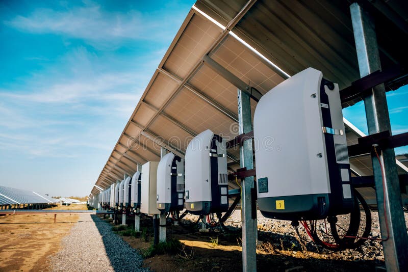 Back View of Solar Panel. Inverter To Transform Direct Current into ...