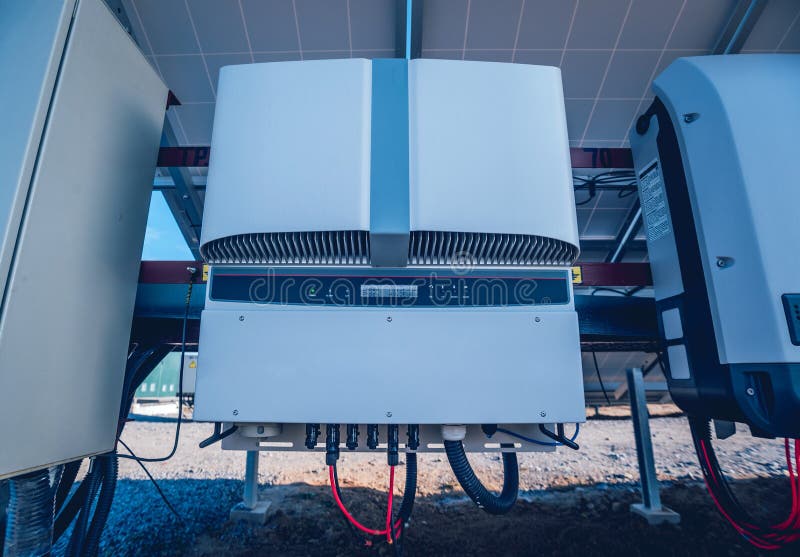 Back View of Solar Panel. Inverter To Transform Direct Current into ...