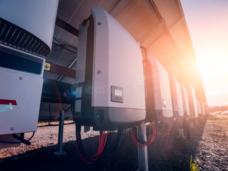 Back View of Solar Panel. Inverter To Transform Direct Current into ...