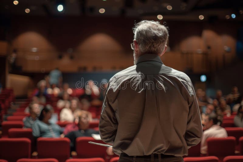 Speaker Presenting at a Conference To an Audience Stock Image - Image ...